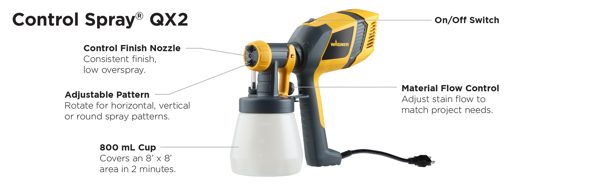 Wagner Control Spray QX2 Stain Sprayer for Small Decks & Wood Surfaces